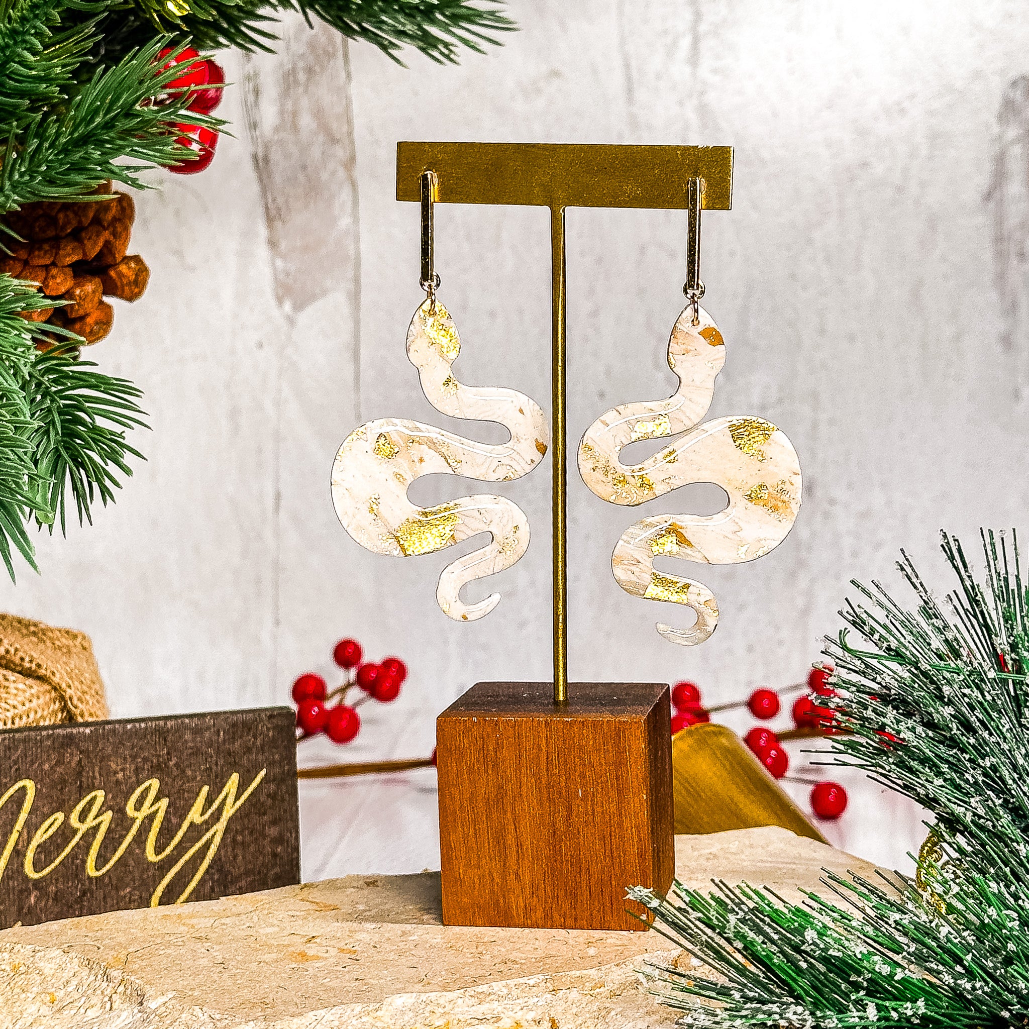 Lilith - Handmade Snake Statement Earrings – The Dappled Wood