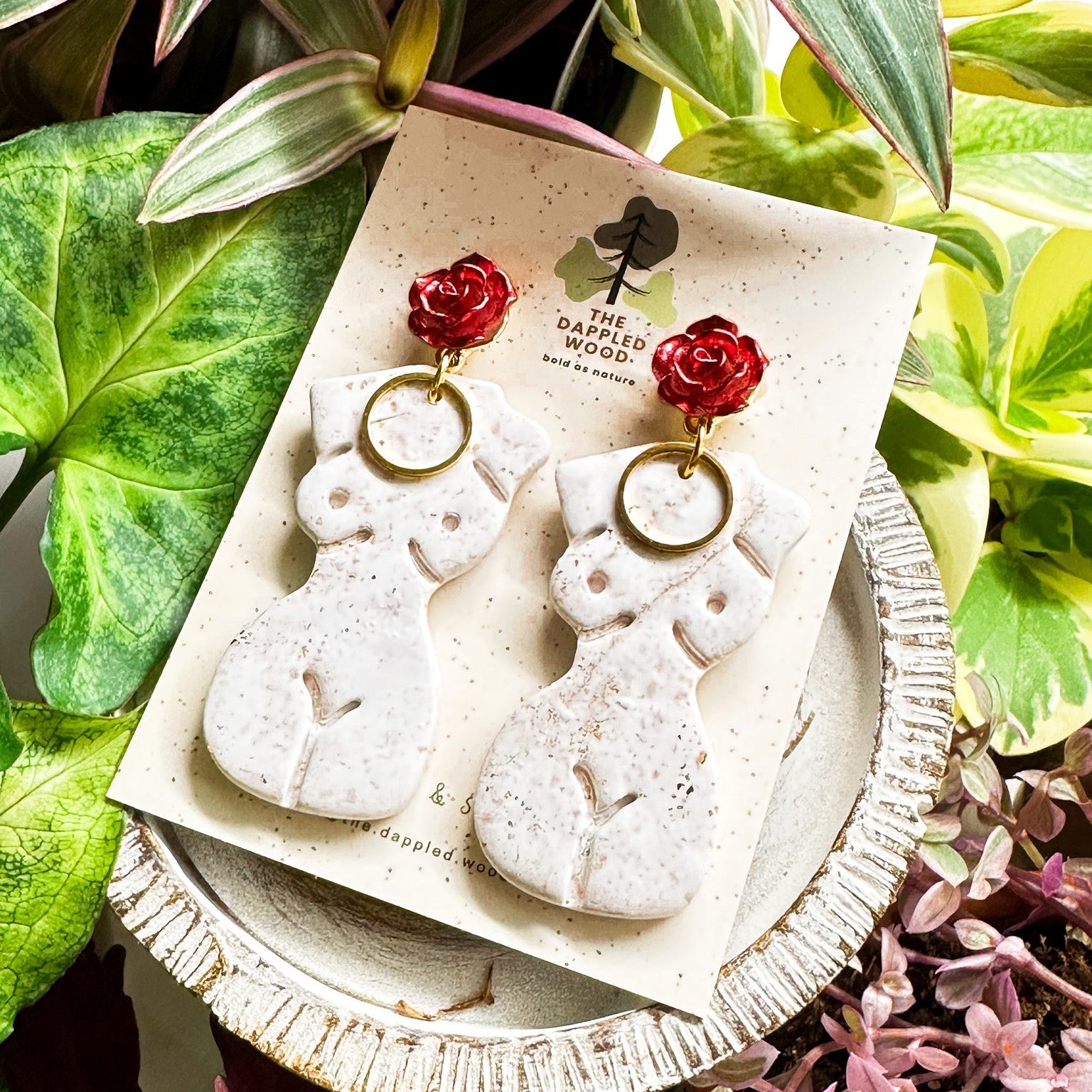 Frenchie - Female Figure Statement Earrings – The Dappled Wood